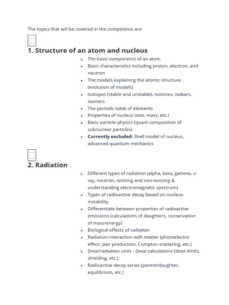 The Topics That Will Be Covered in The Competition Are | PDF ...
