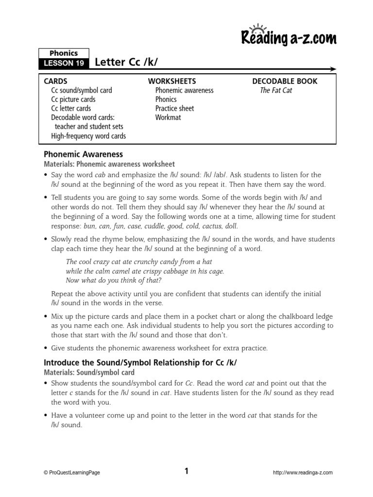 Lesson 19 Consonant CC | PDF | Phonics | Books