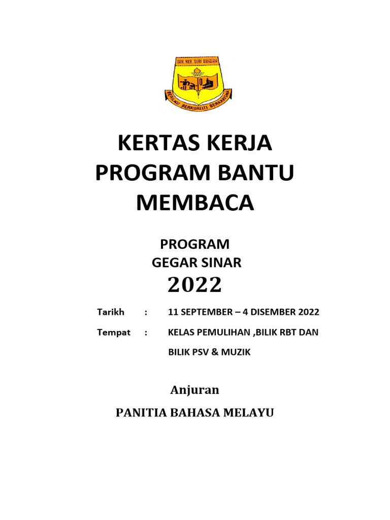 Kertas Kerja Program Bantu Membaca BM | PDF