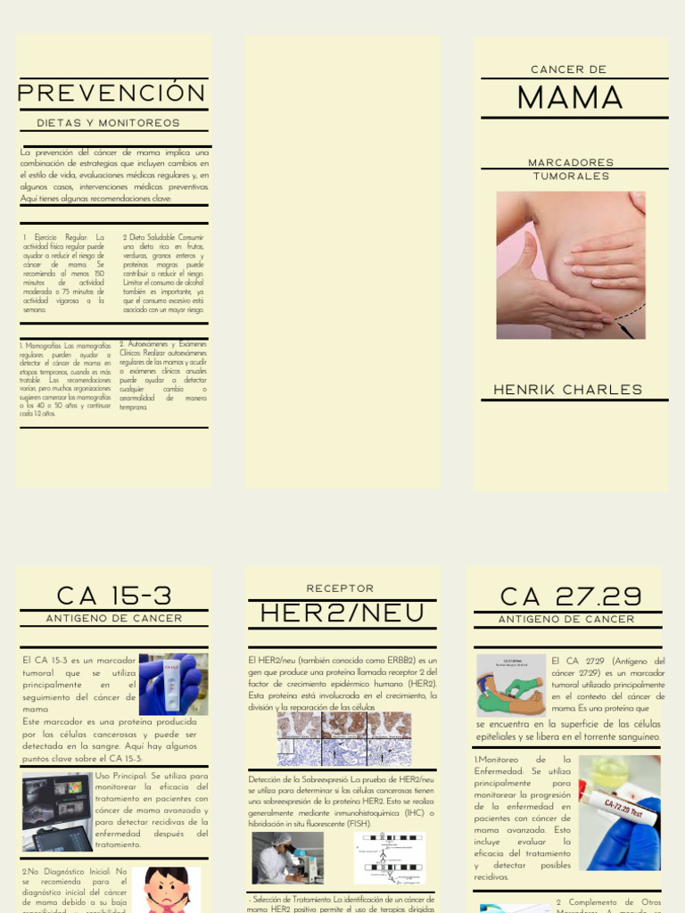 Tríptico cáncer de mama | PDF | Cáncer | Cáncer de mama