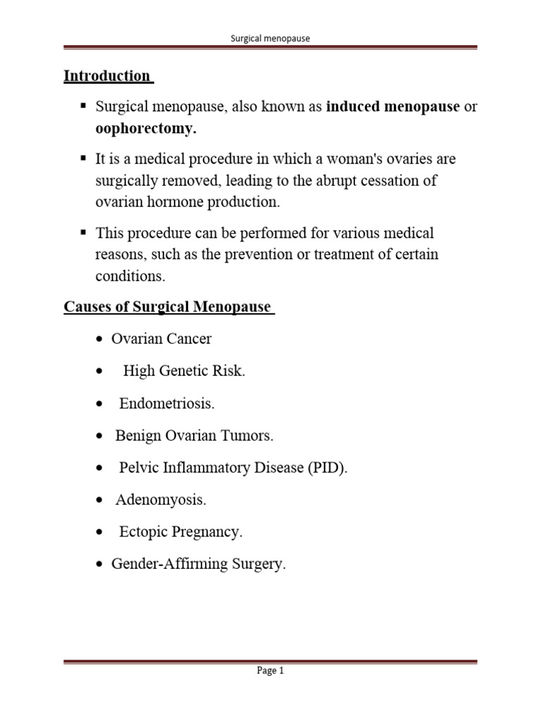 Surgical PDF | PDF | Menopause | Ovarian Cancer