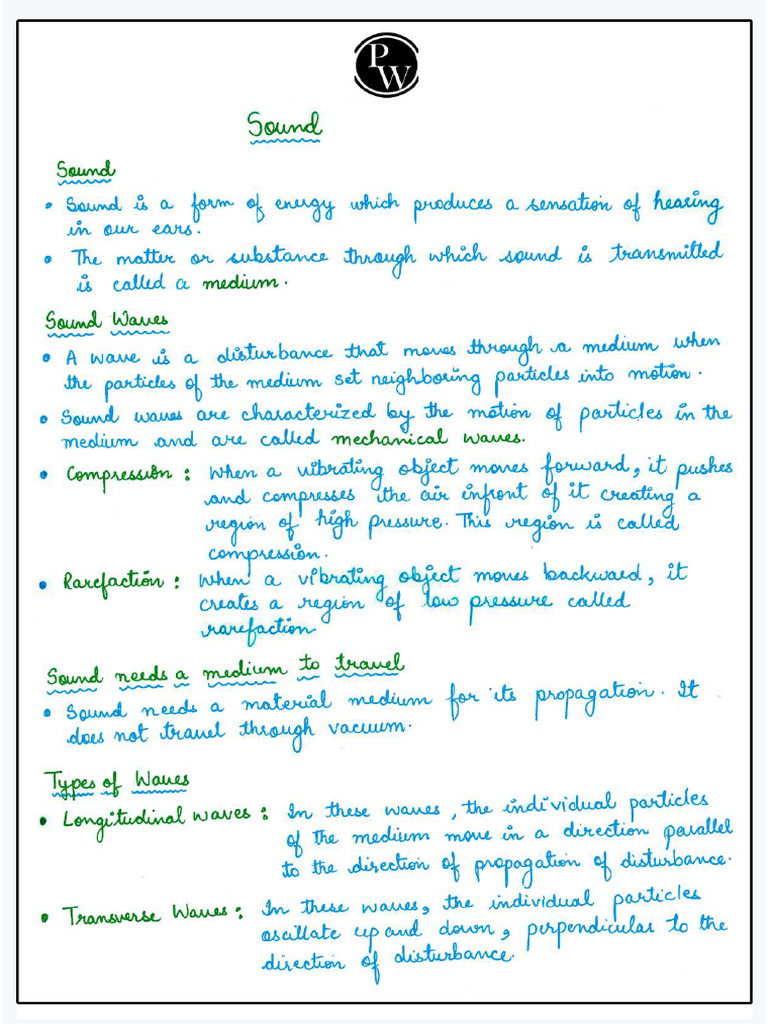 Sound - Handwritten Notes | PDF