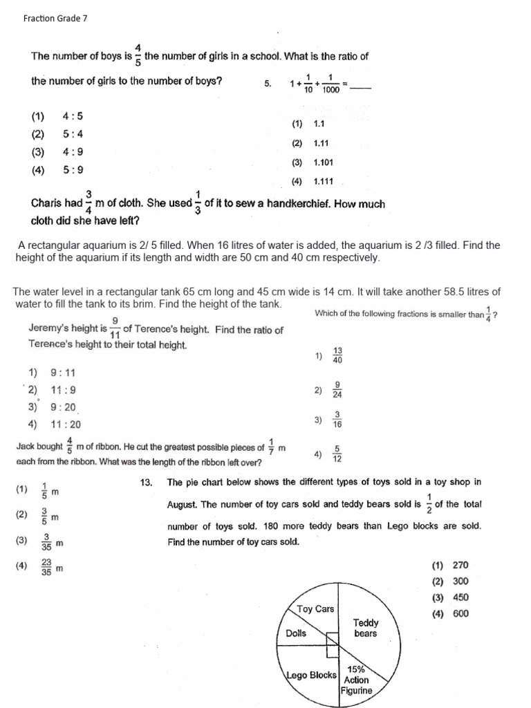 Fraction Grade 7 | PDF