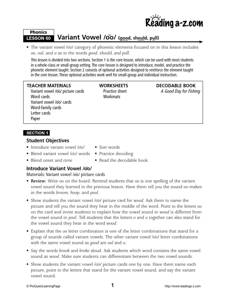 Lesson 60 Oo As in Good | PDF | Syllable | Phonics