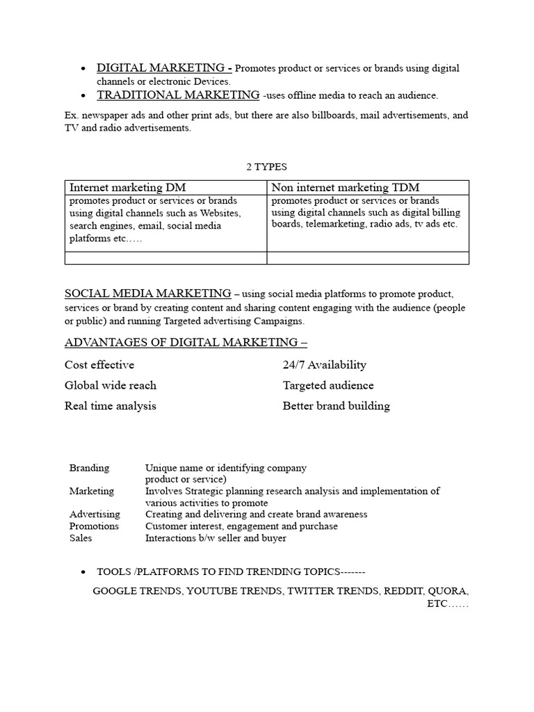 Digital Marketing Notes | PDF | Search Engine Optimization | Digital ... Digital Marketing Notes | PDF | Search Engine Optimization | Digital ...
