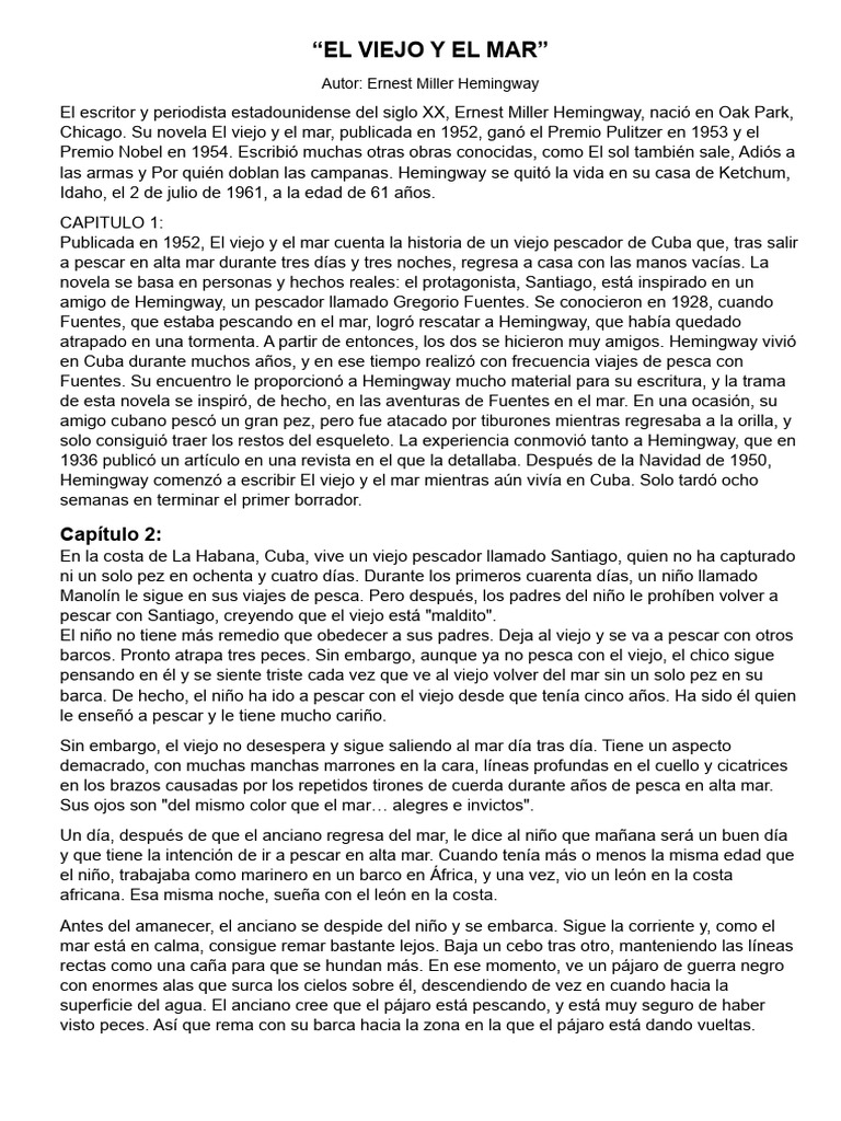El Viejo y El Mar | PDF | Ernest Hemingway