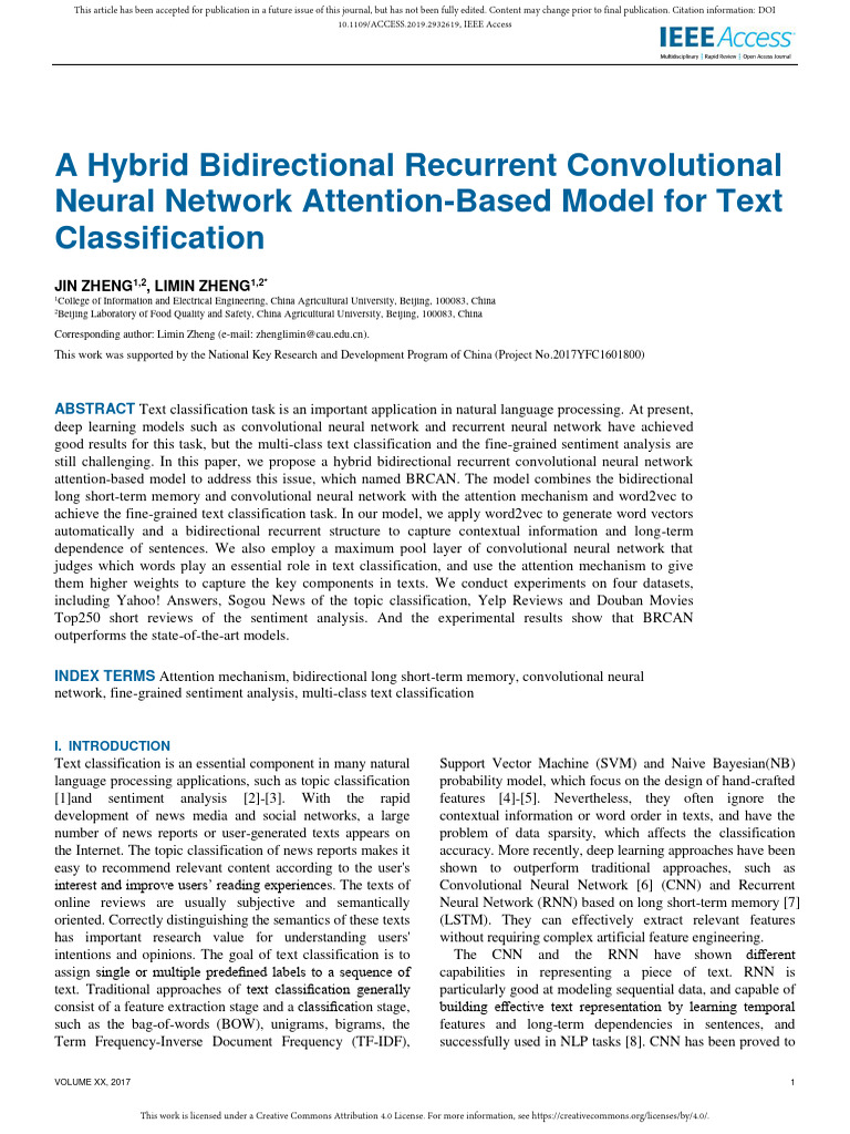 A Hybrid Bidirectional Recurrent Convolutional Neu | PDF | Artificial Neural Network | Deep Learning
