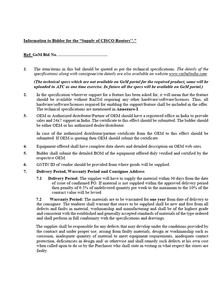 GeM Link and ITB 2 | PDF | Router (Computing) | I Pv6
