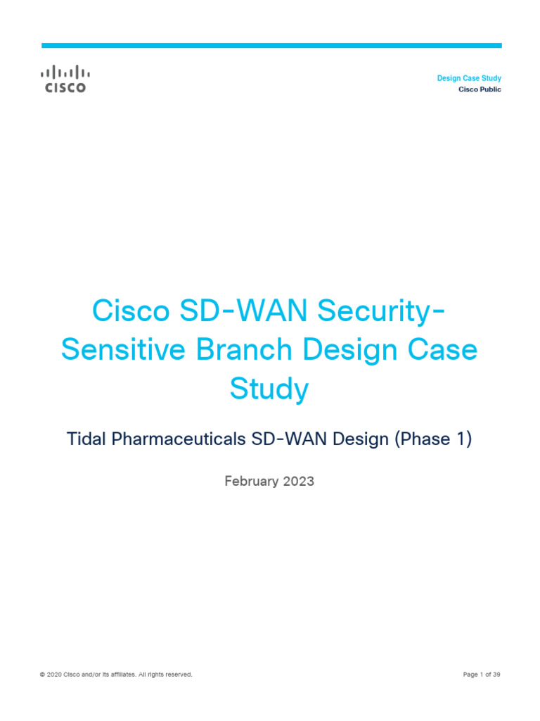 Cisco SDWAN Case Study Security Sensitive | PDF | Computer Network | Firewall (Computing)