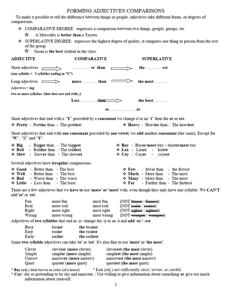Forming Comparisons | PDF | Adjective | Languages