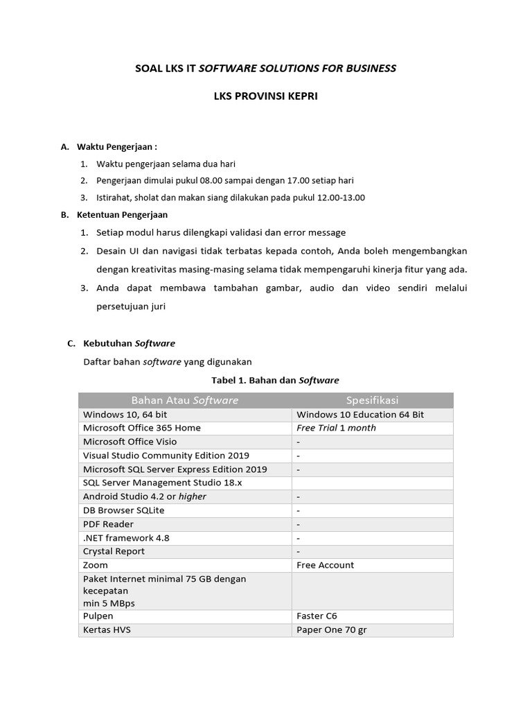 Soal LKS IT Softwre | PDF