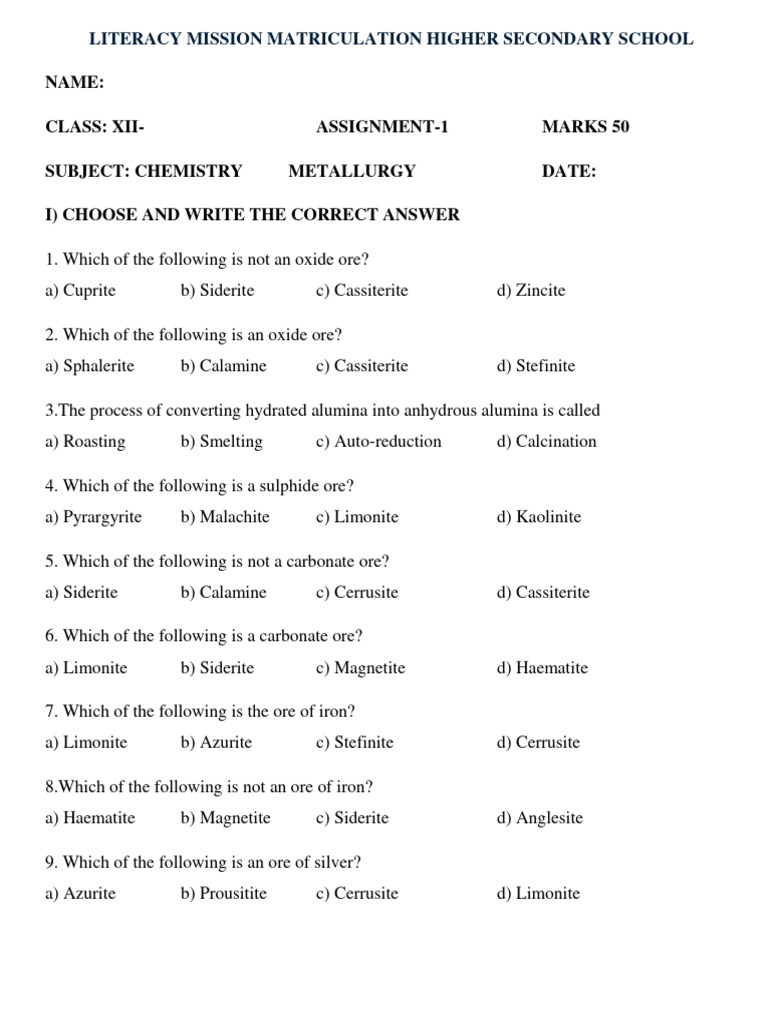 NPS-1- UNIT-1-LMS | PDF | Redox | Ore