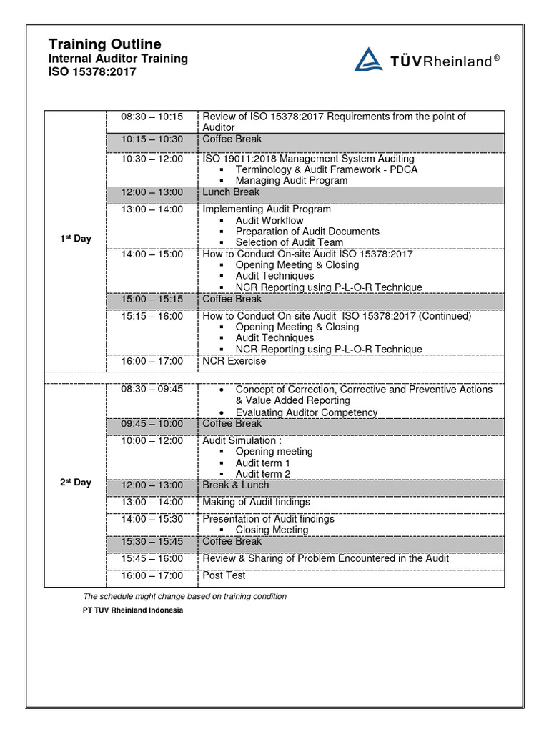 Outline IA 15378 2days v1 | PDF | Audit | Accounting