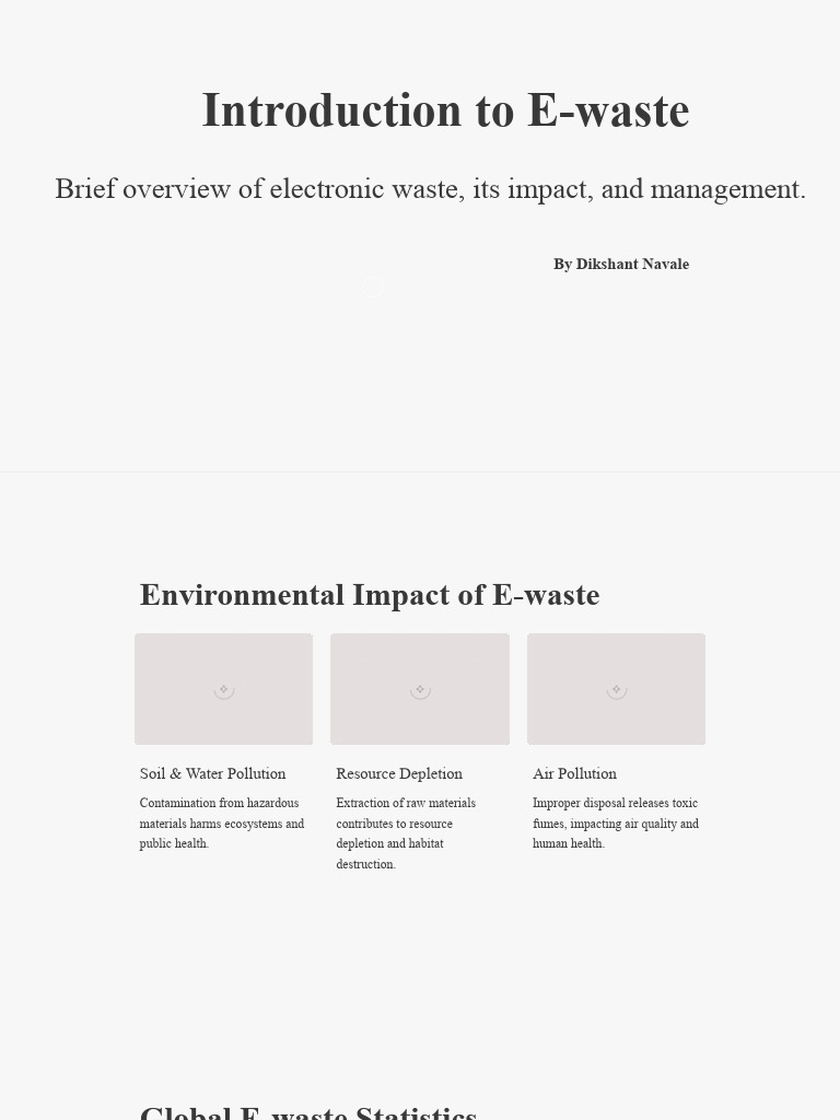 Introduction To E Waste | PDF | Electronic Waste | Recycling