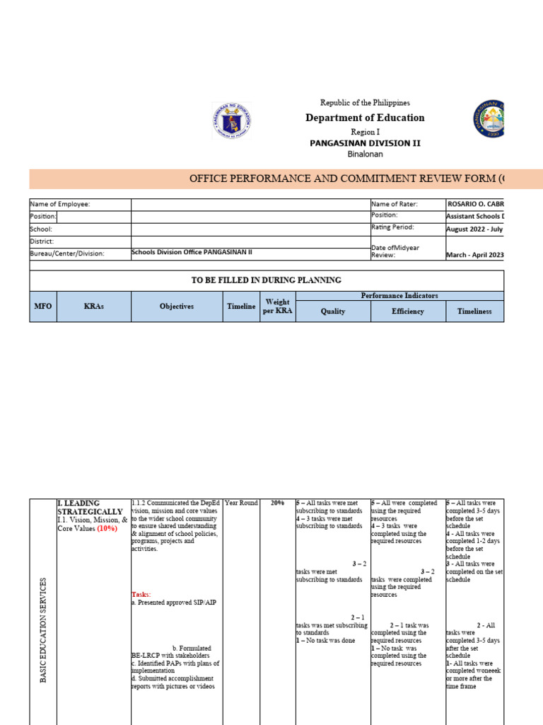 OPCRF 2022 2023 Prototype | PDF | Mentorship | Teachers