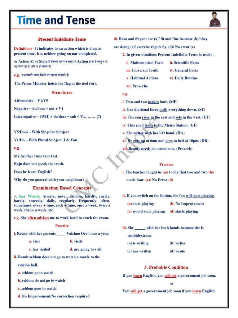 Time and Tense Word | PDF | Grammatical Tense | Linguistics