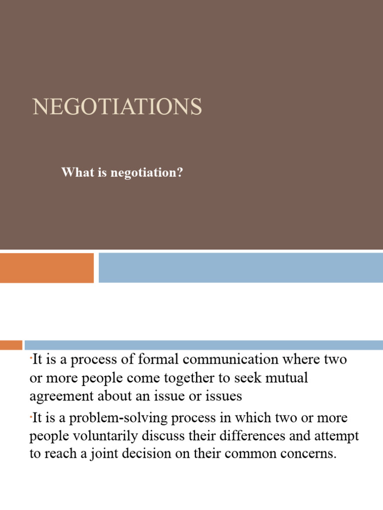 NEGOTIATIONS SLIDES | PDF | Negotiation | Procurement