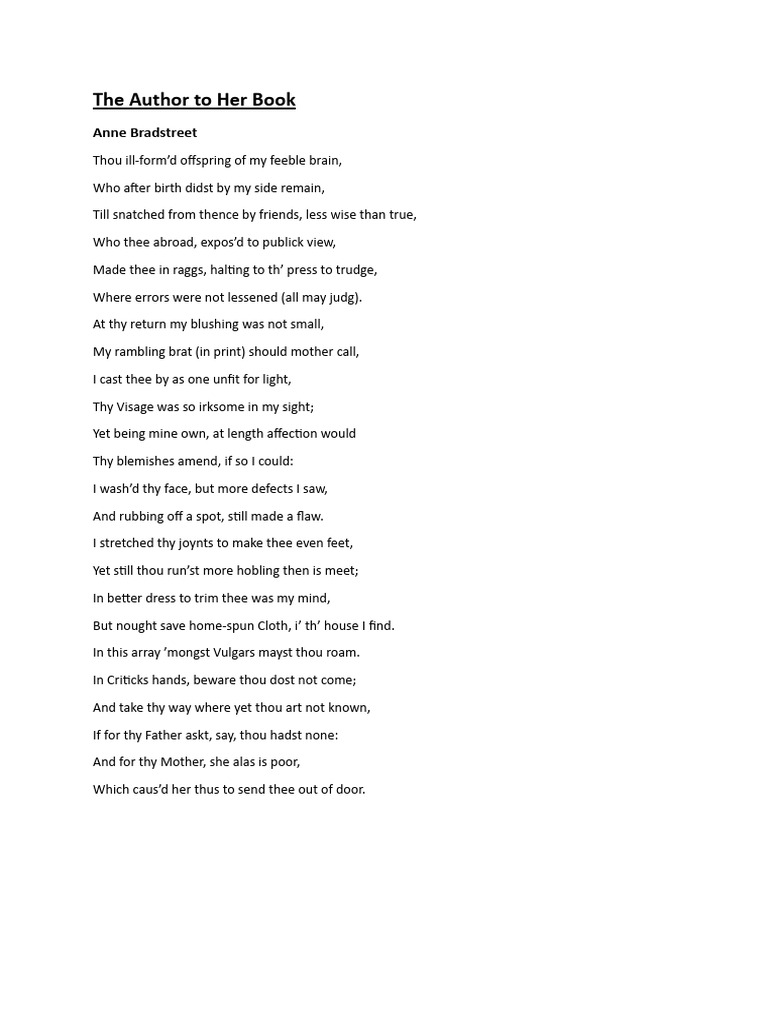 The Author of Her Book | PDF | Poetry | Rhyme