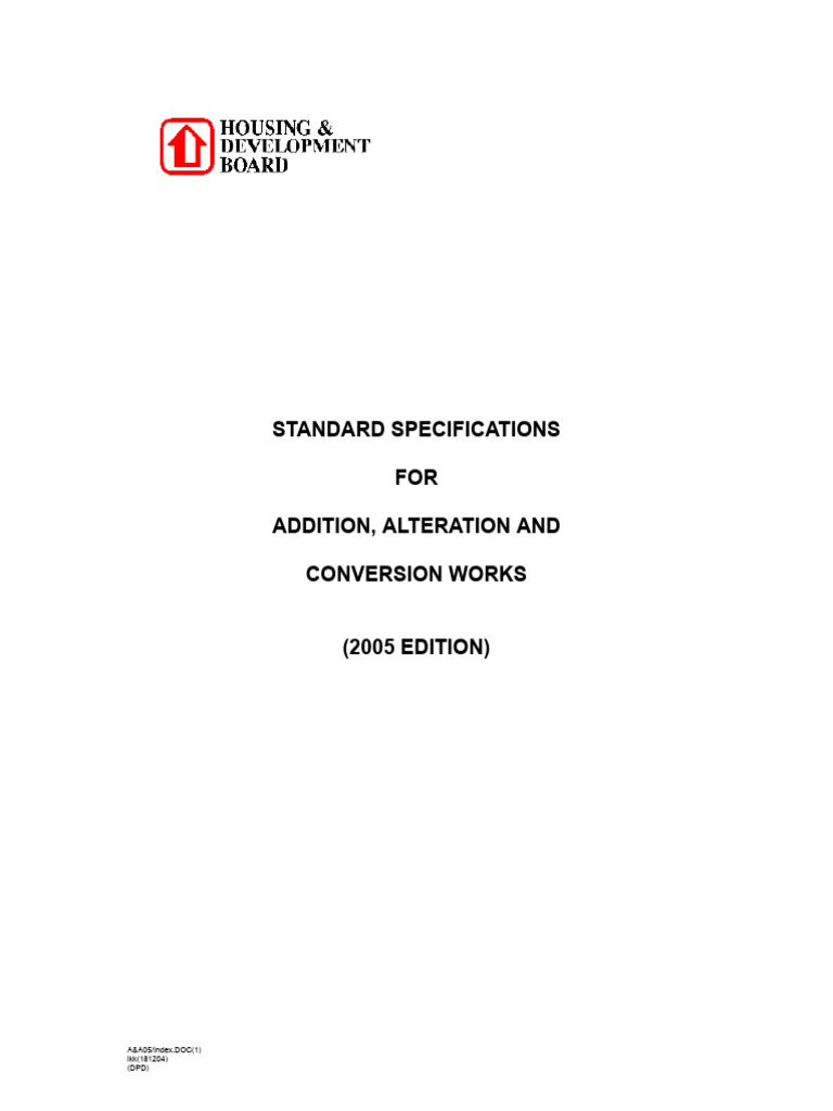 HDB_Upgrading_Works_Specifications | PDF | Legal Liability | Employment