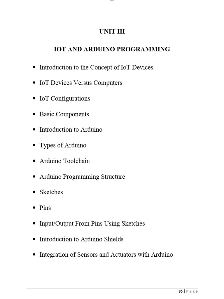 Unit3 1 | PDF | Internet Of Things | Arduino