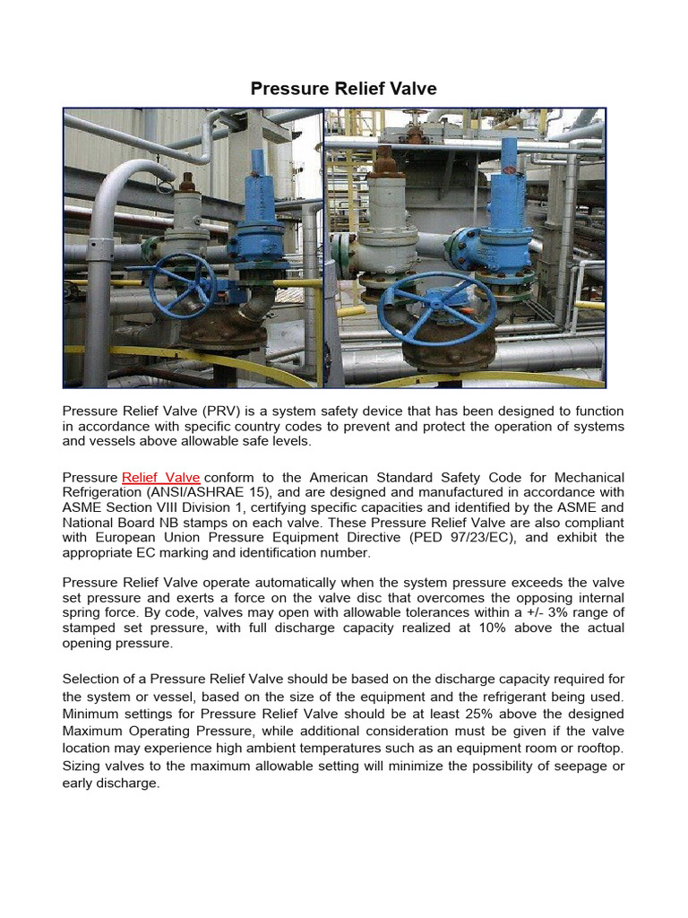 Pressure Relief Valve Inspection | PDF | Valve | Actuator