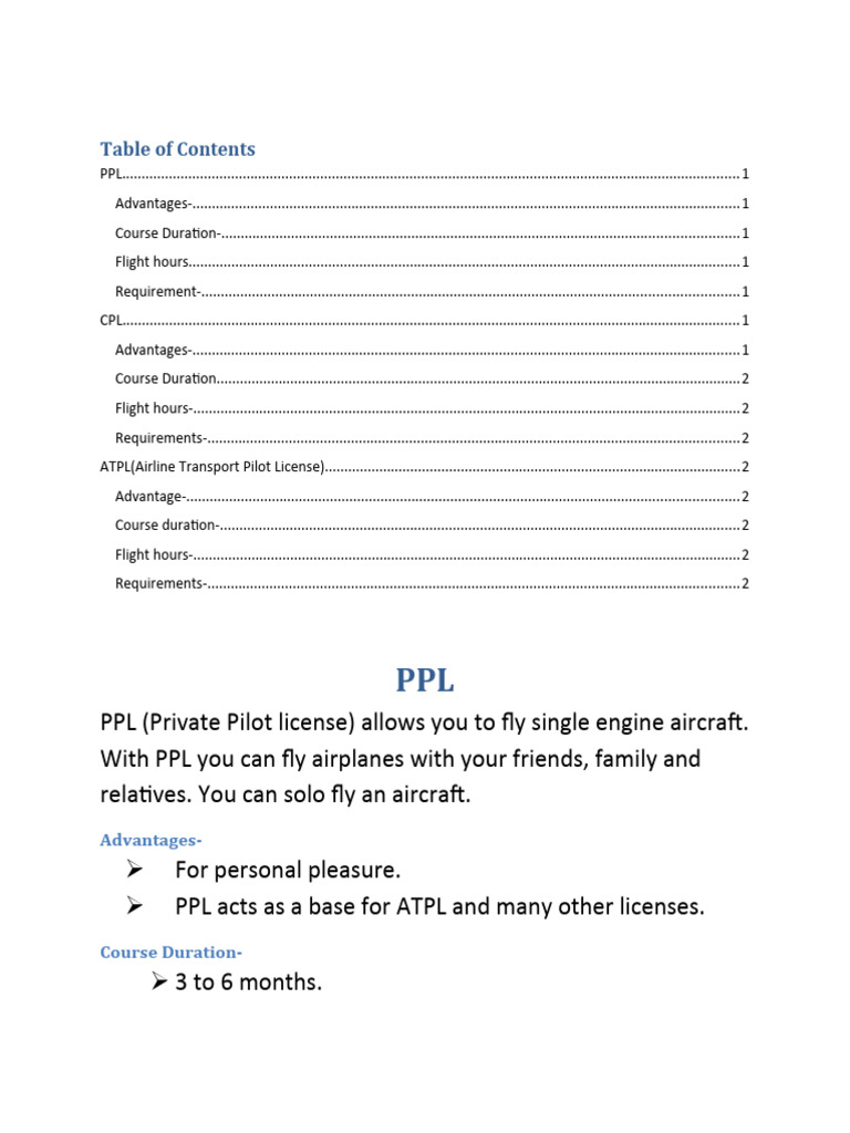 PPL, CPL, ATPl | PDF | Aircraft | Aerospace