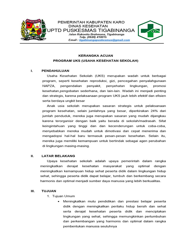 Kak Program Uks Tahun 2024-4 | PDF