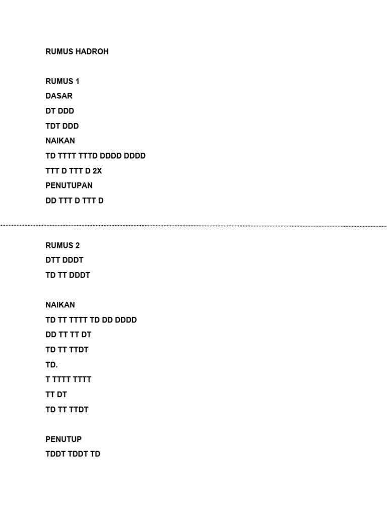 Rumus Hadroh | PDF
