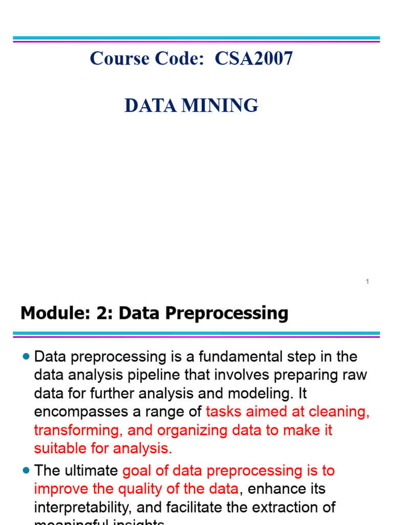 Module2 - Preprocessing Updated - V3-2 | PDF | Sampling (Statistics ...
