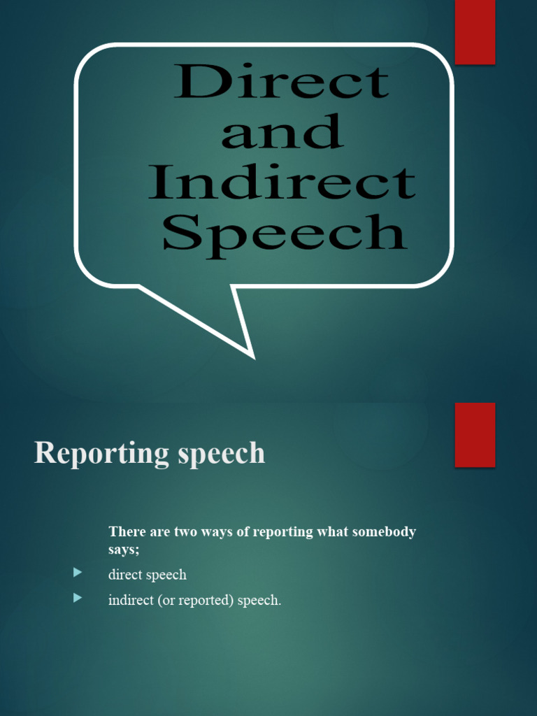 Direct and Indirect Speech | PDF | Career & Growth | Foreign Language ...