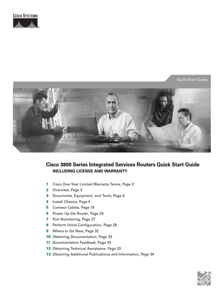 Cisco 3800 Series Integrated Services Routers Quick Start Guide ... Cisco 3800 Series Integrated Services Routers Quick Start Guide ...