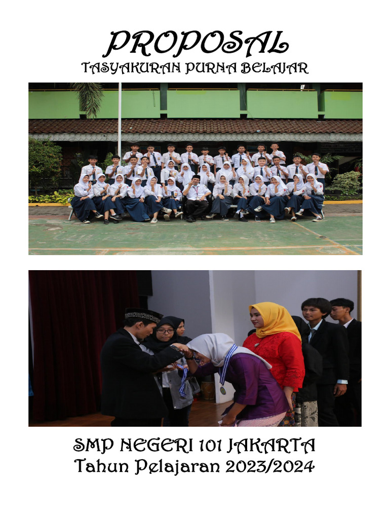 Proposal Tasyakuran Purna Belajar Siswa SMPN 101 Tapel 2023-2024 | PDF | Karier & Perkembangan ...