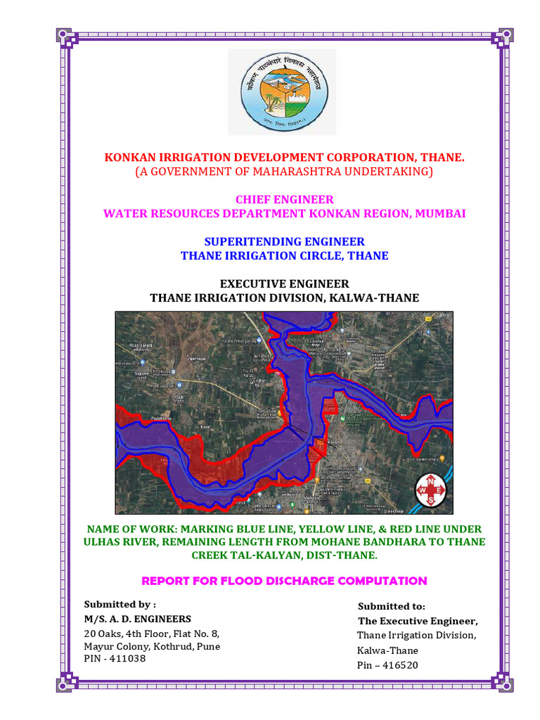 Ulhas Flood Computation Report (20062024) | PDF | Surveying | Topography