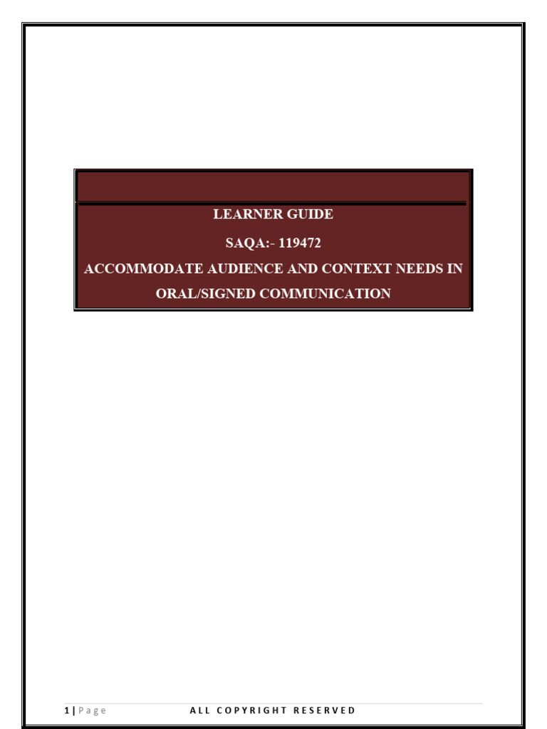Learner Guide | PDF | Learning | Negotiation
