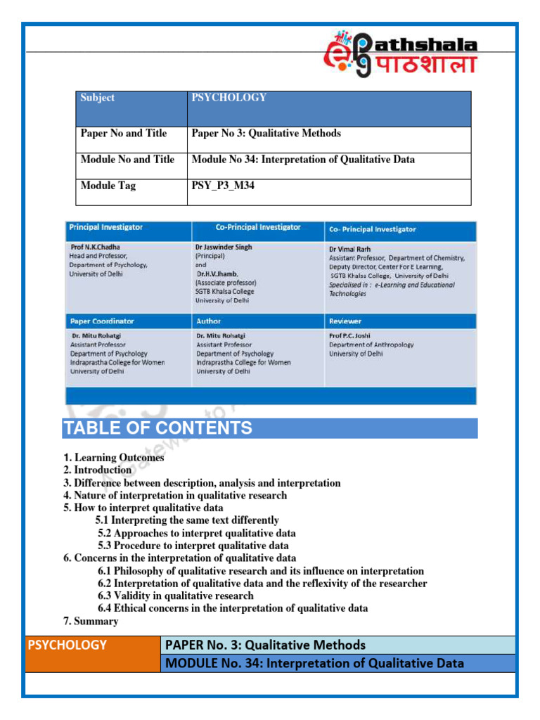Analysis of Qualitative Data | PDF | Qualitative Research | Data