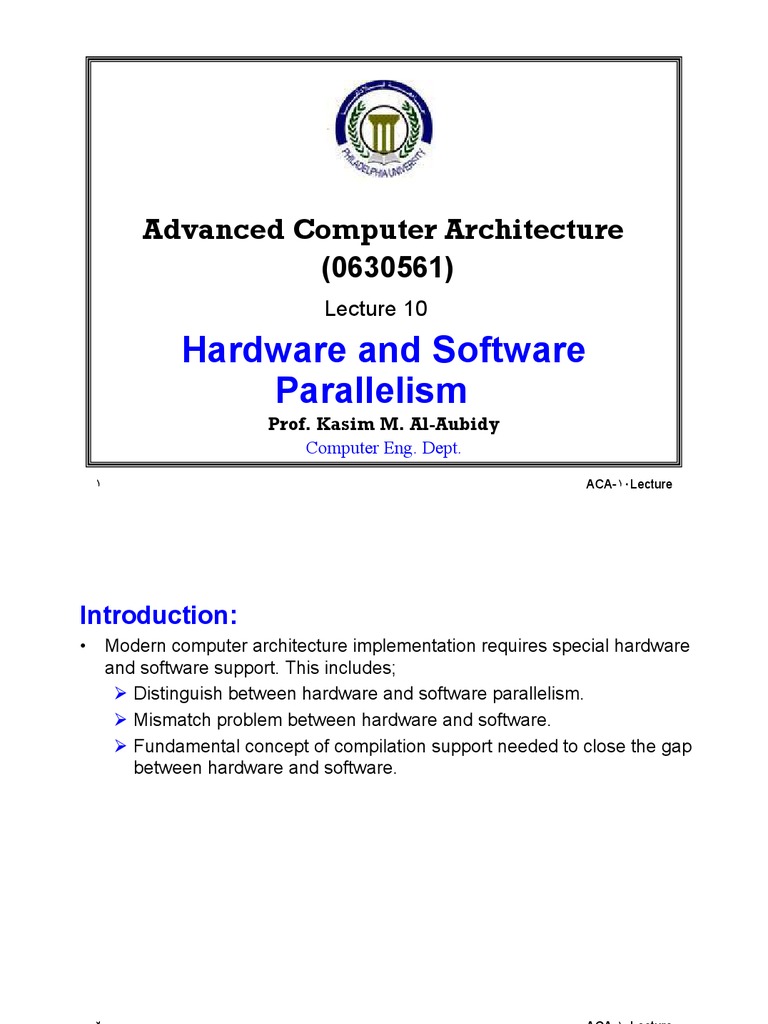 Hardware vs. Software Parallelism | PDF | Parallel Computing | Central Processing Unit