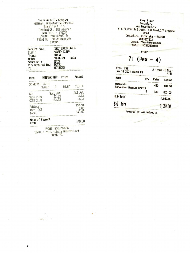 Food Bill 3 | PDF