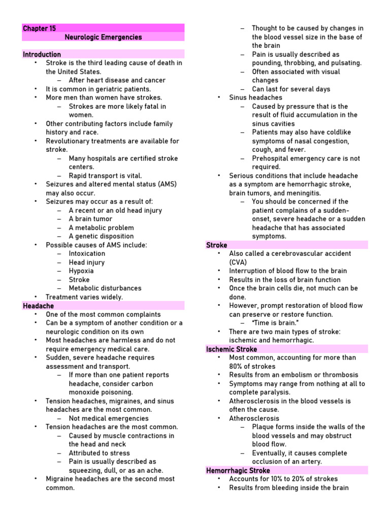 Seizures Neurologic Emergencies | PDF | Stroke | Headache