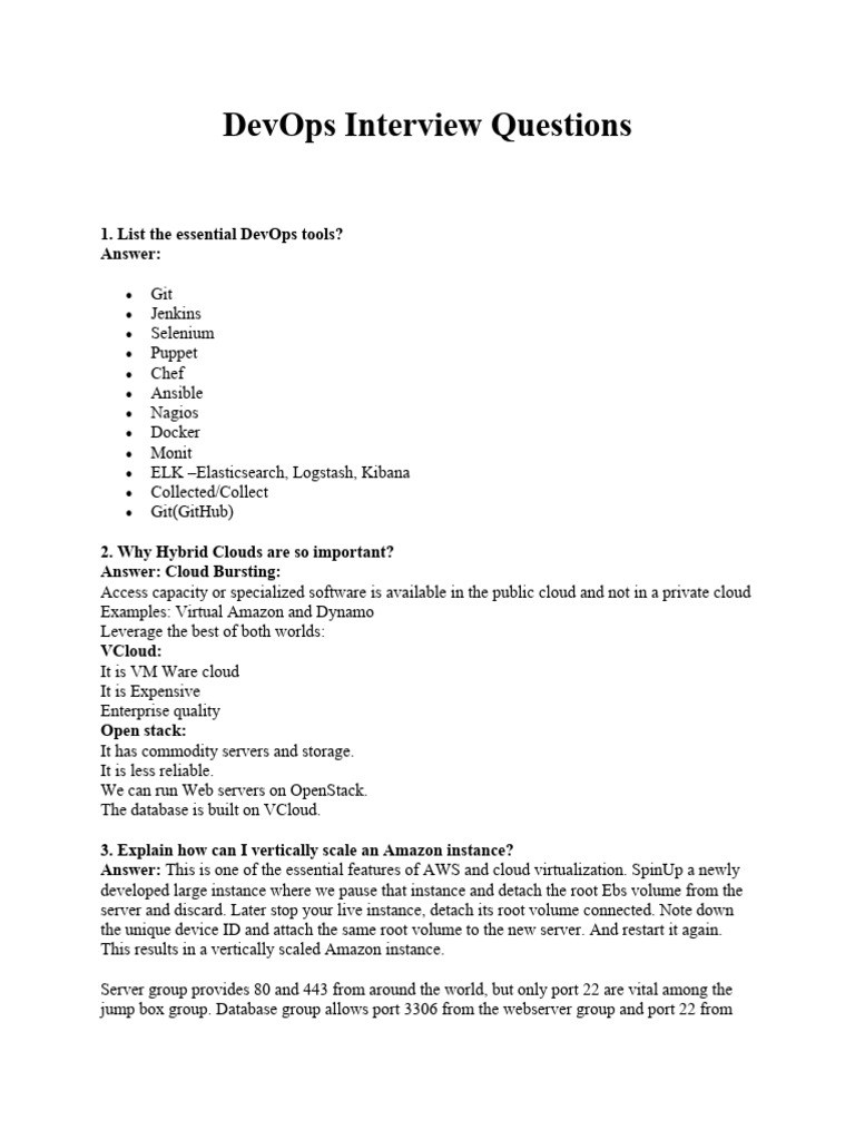 1 Devops Interview Questions | PDF | Version Control | Cloud Computing