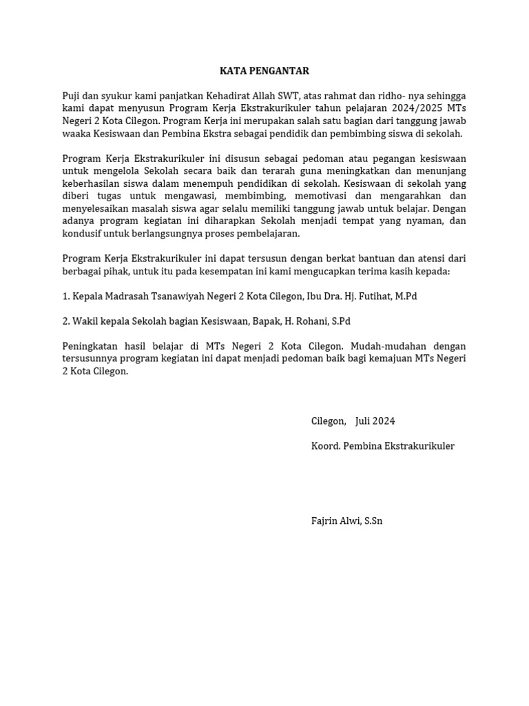 Program Ekskul Seni 2024-2025 | PDF