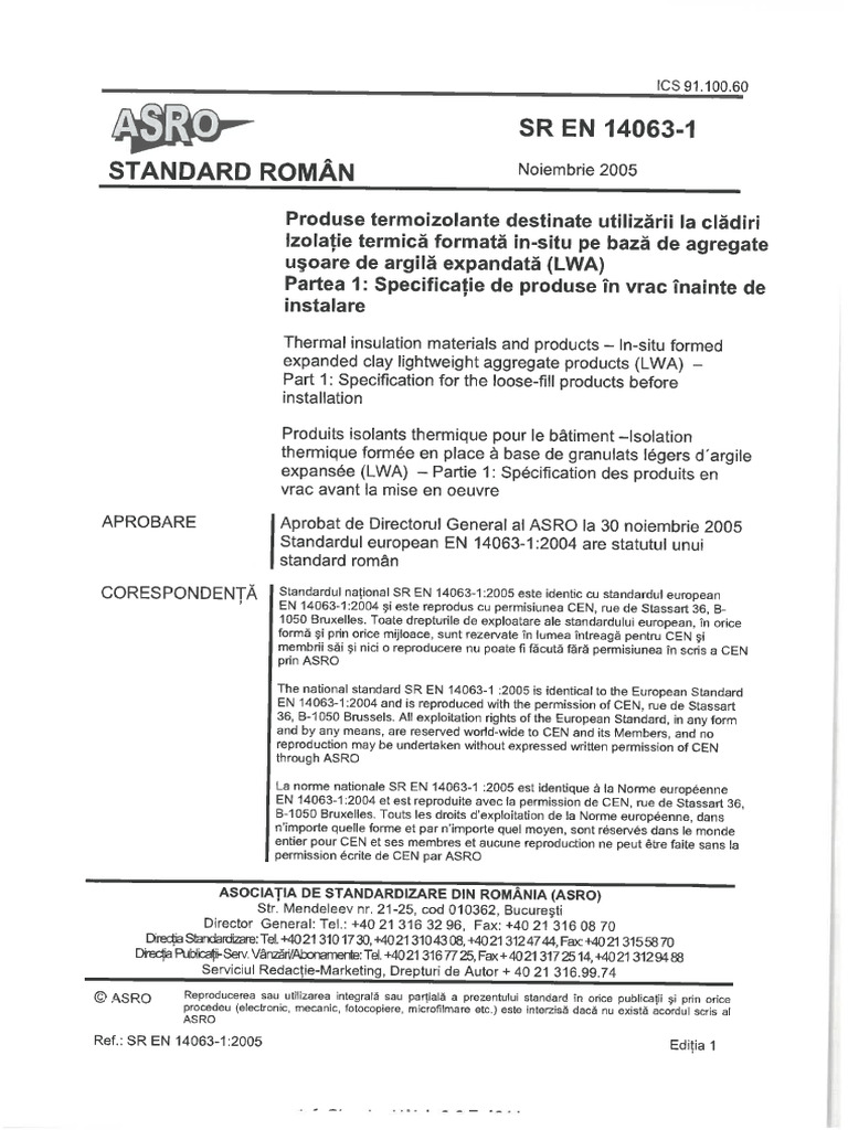 SR EN 14063-1 2005 Produse termoizolante destinate utilizarii la ...