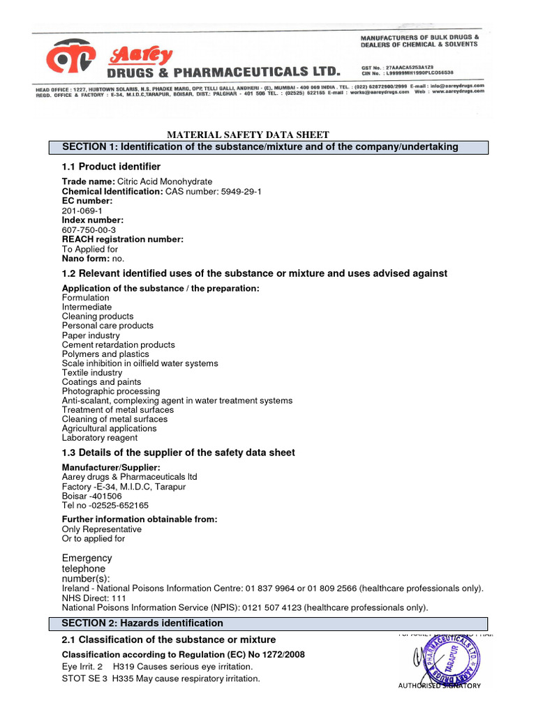 SDS CAM | PDF | Dangerous Goods | Chemical Substances