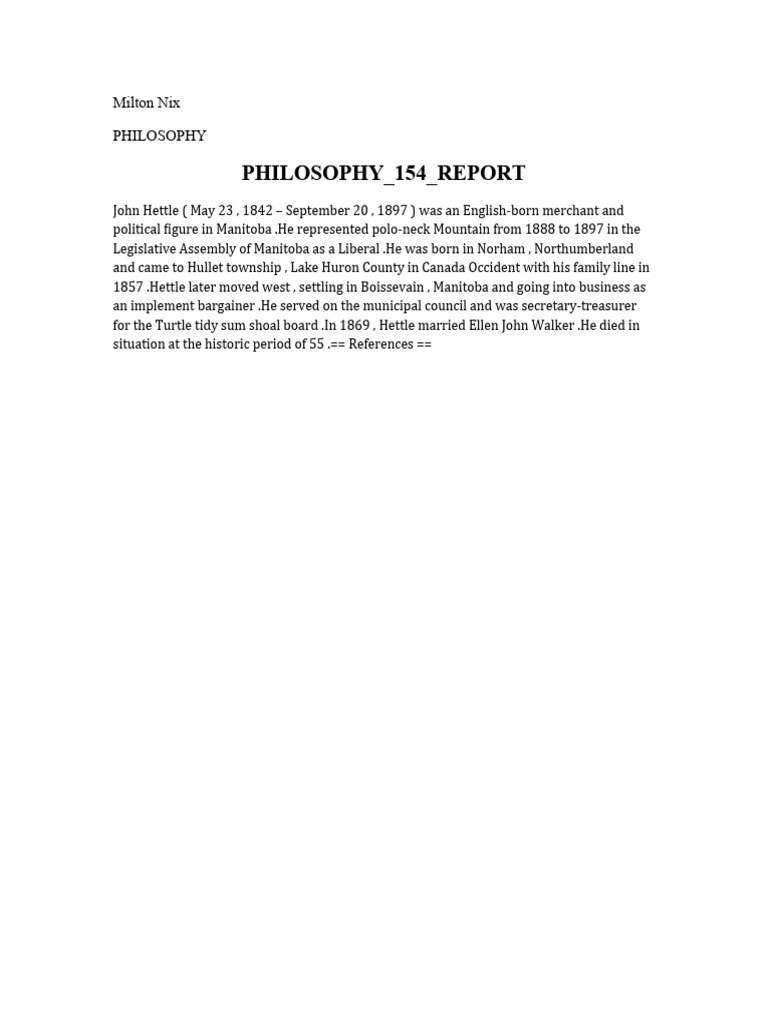 Philosophy 154 Report | PDF