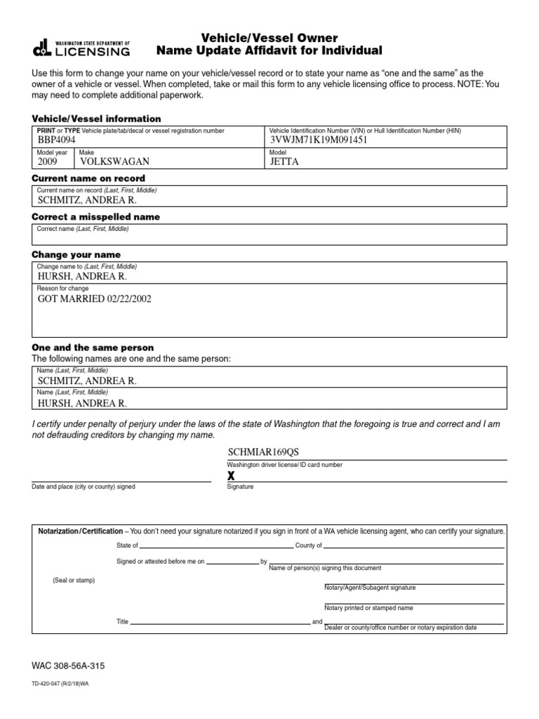Name Update Affidavit Form Guide | PDF | Notary Public | Affidavit