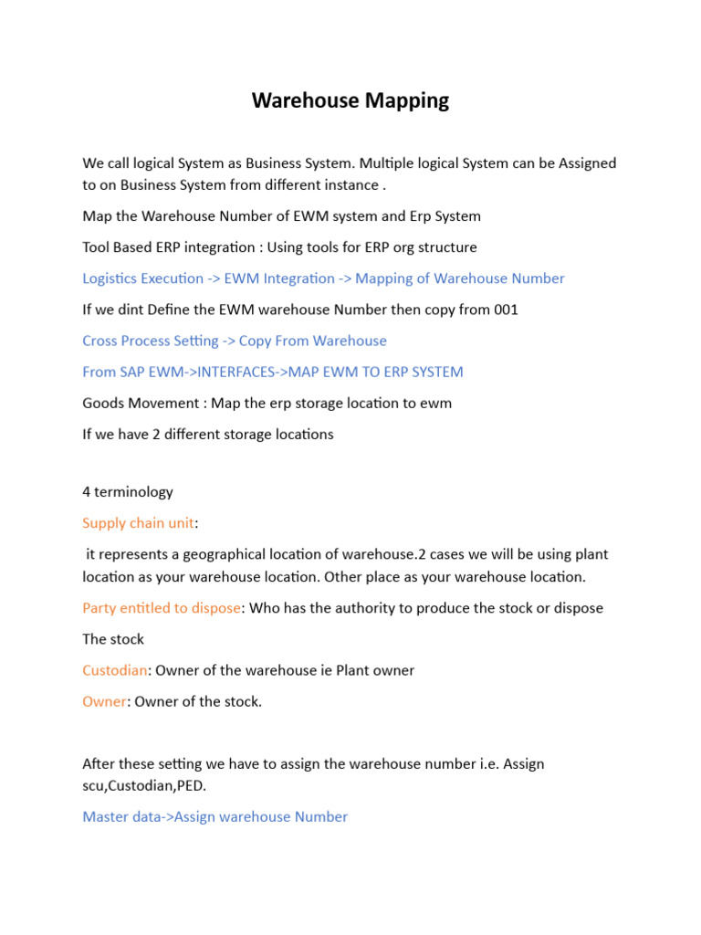 Warehouse Mapping | PDF