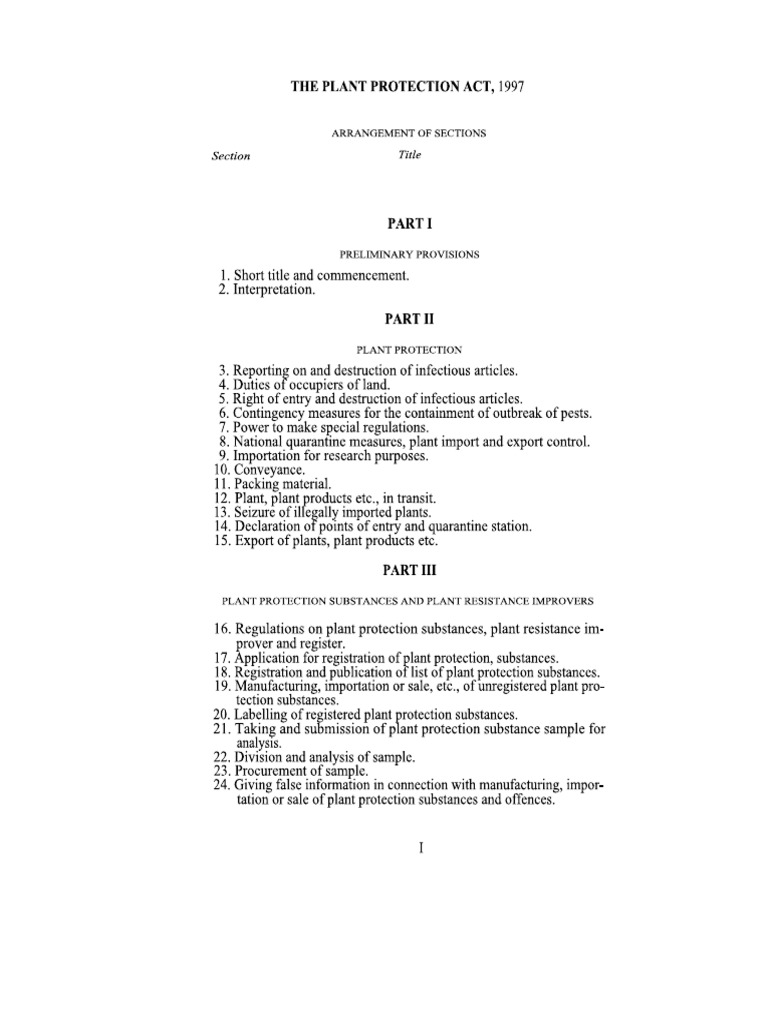 The Plant Protection Act, 1997 | PDF