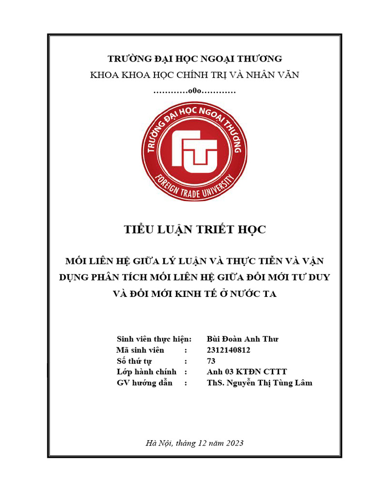 Tieu Luan Triet Hoc | PDF