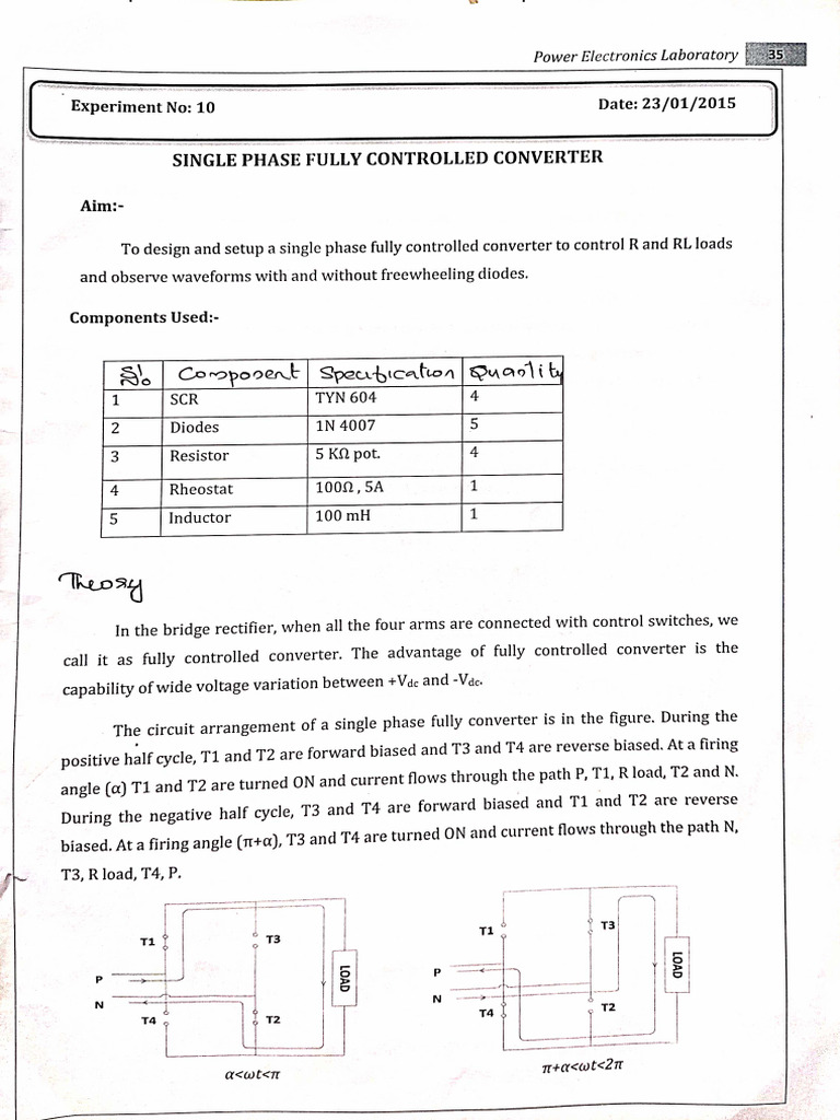 Single Phase Fully Controlled Converter | PDF