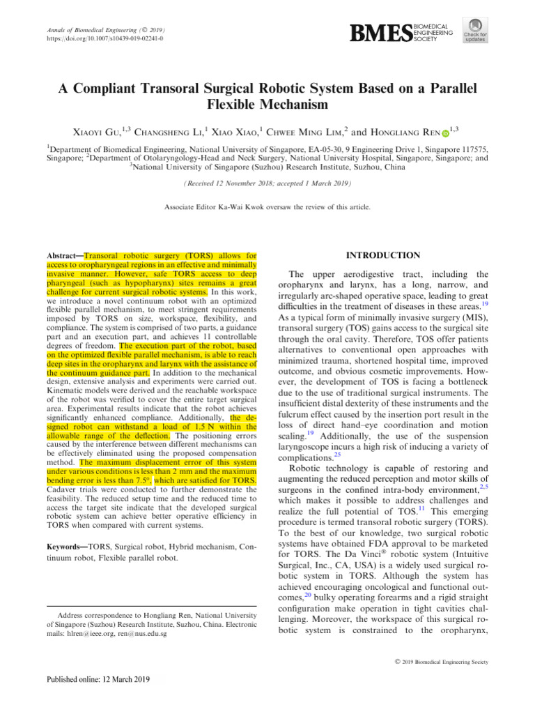 A Compliant Transoral Surgical Robotic System Based On A Parallel ...
