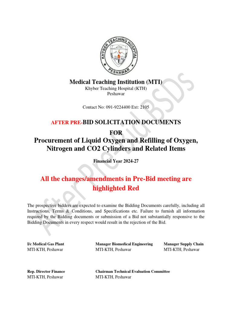 After Pre Bid BSD of Procurement of Liquid Oxygen Refilling of Oxygen ...